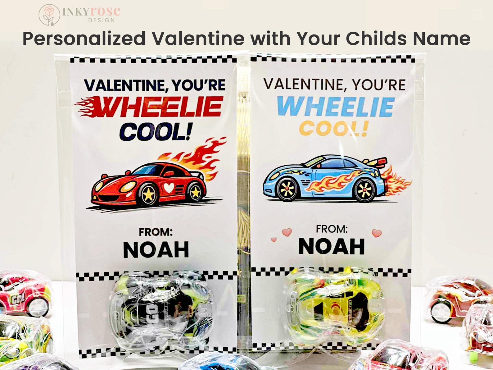 Race Car Valentine Cards With Toy, Boy Valentines, Non Candy Classroom ...