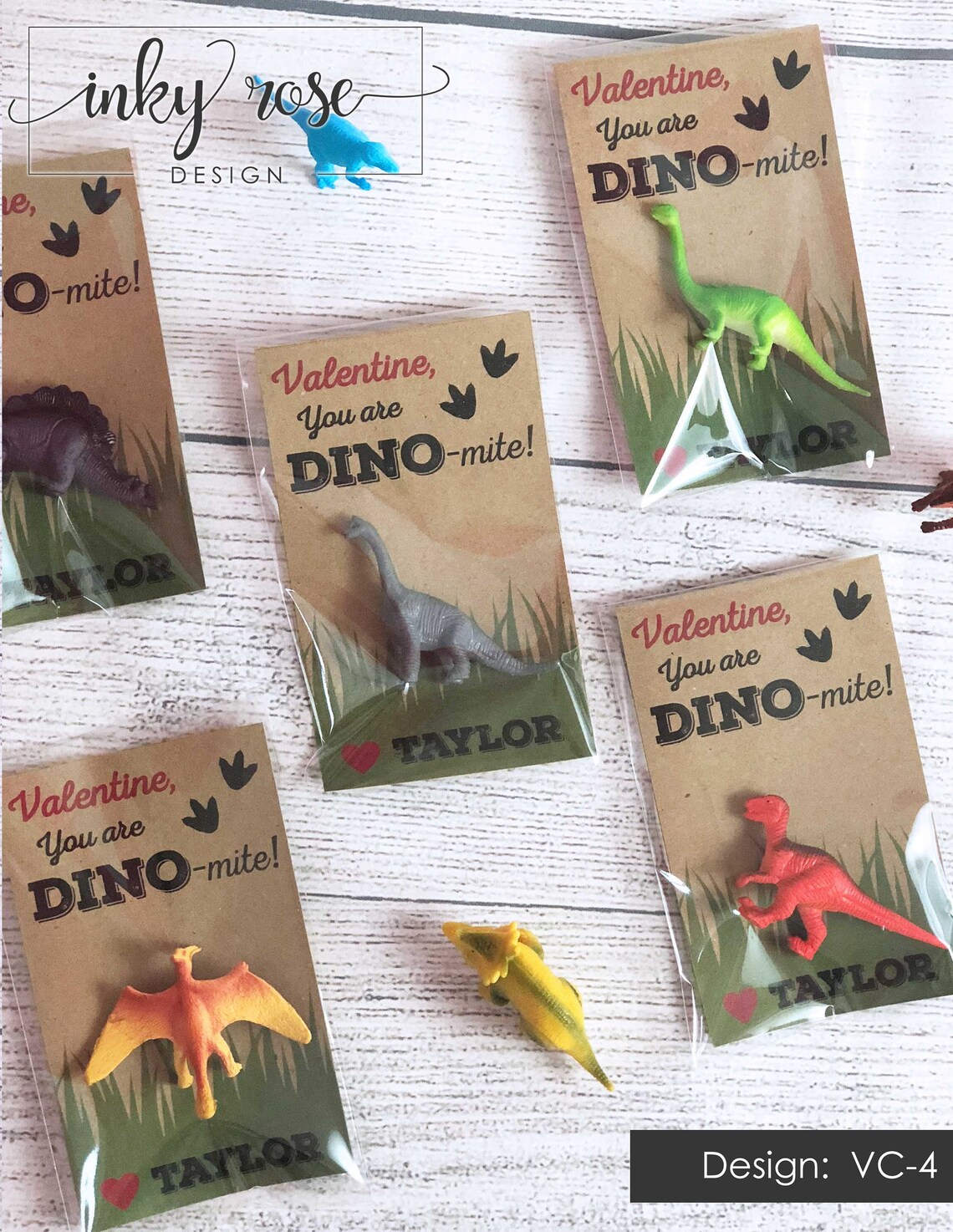 Dinosaur Valentine Cards PRINTED Dino-mite Valentines for - Etsy