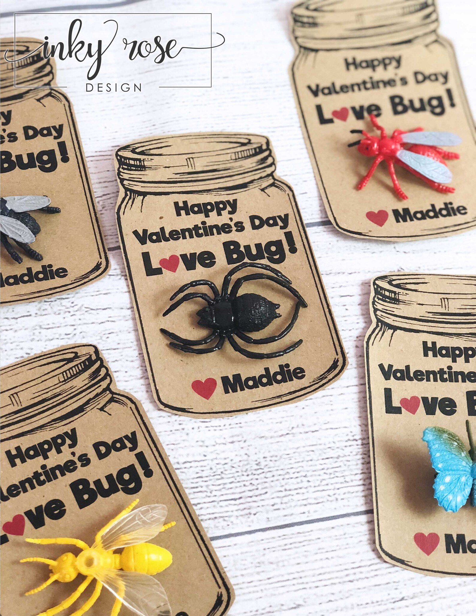 Love Bug Valentine Cards PRINTED Bug Valentines Card for | Etsy