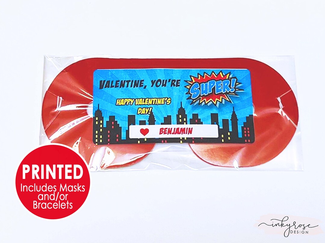 Superhero Valentine Cards, PRINTED Super Hero Valentines Day Cards for ...