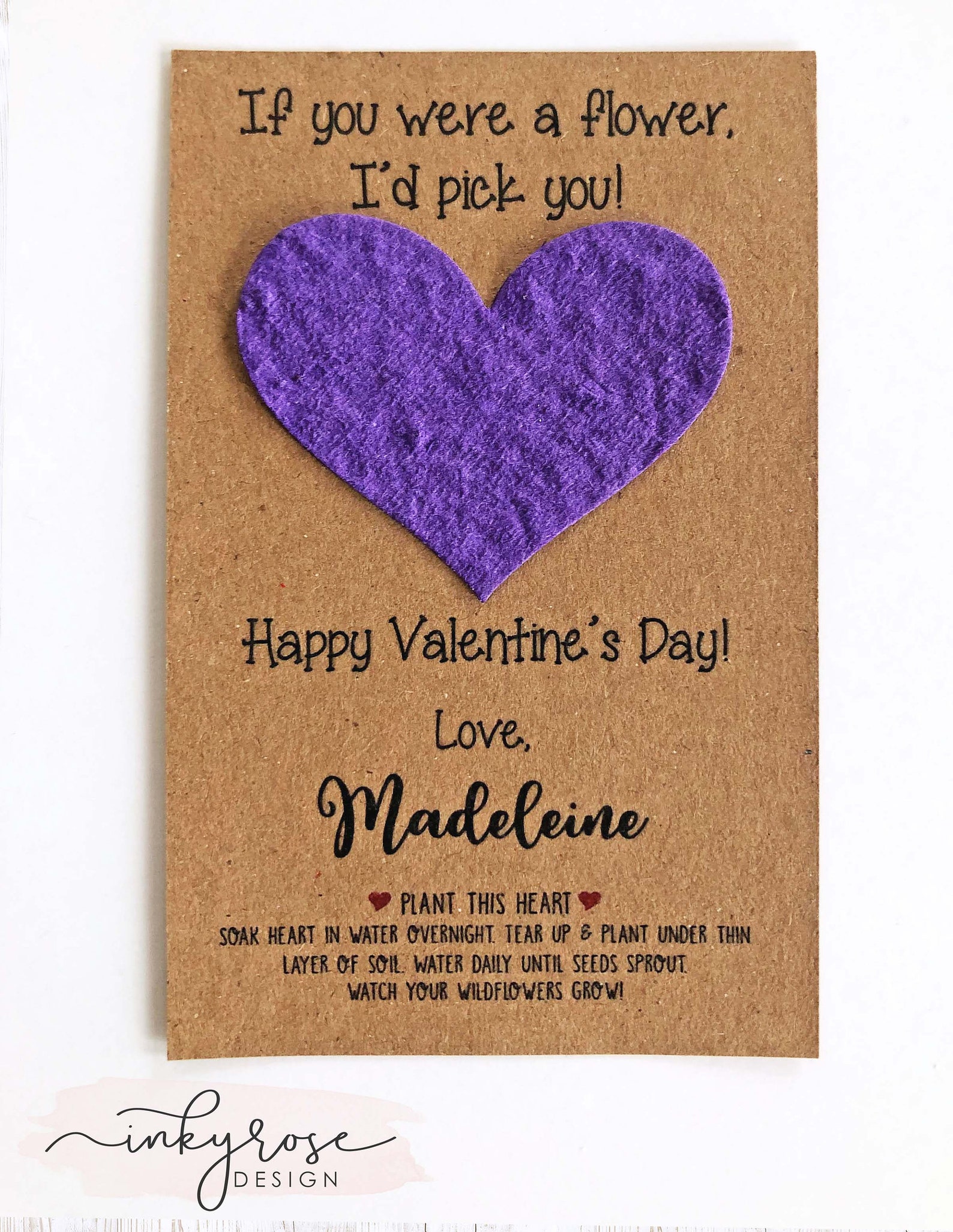 Seed Heart Plantable Valentines PRINTED Valentine's Day - Etsy