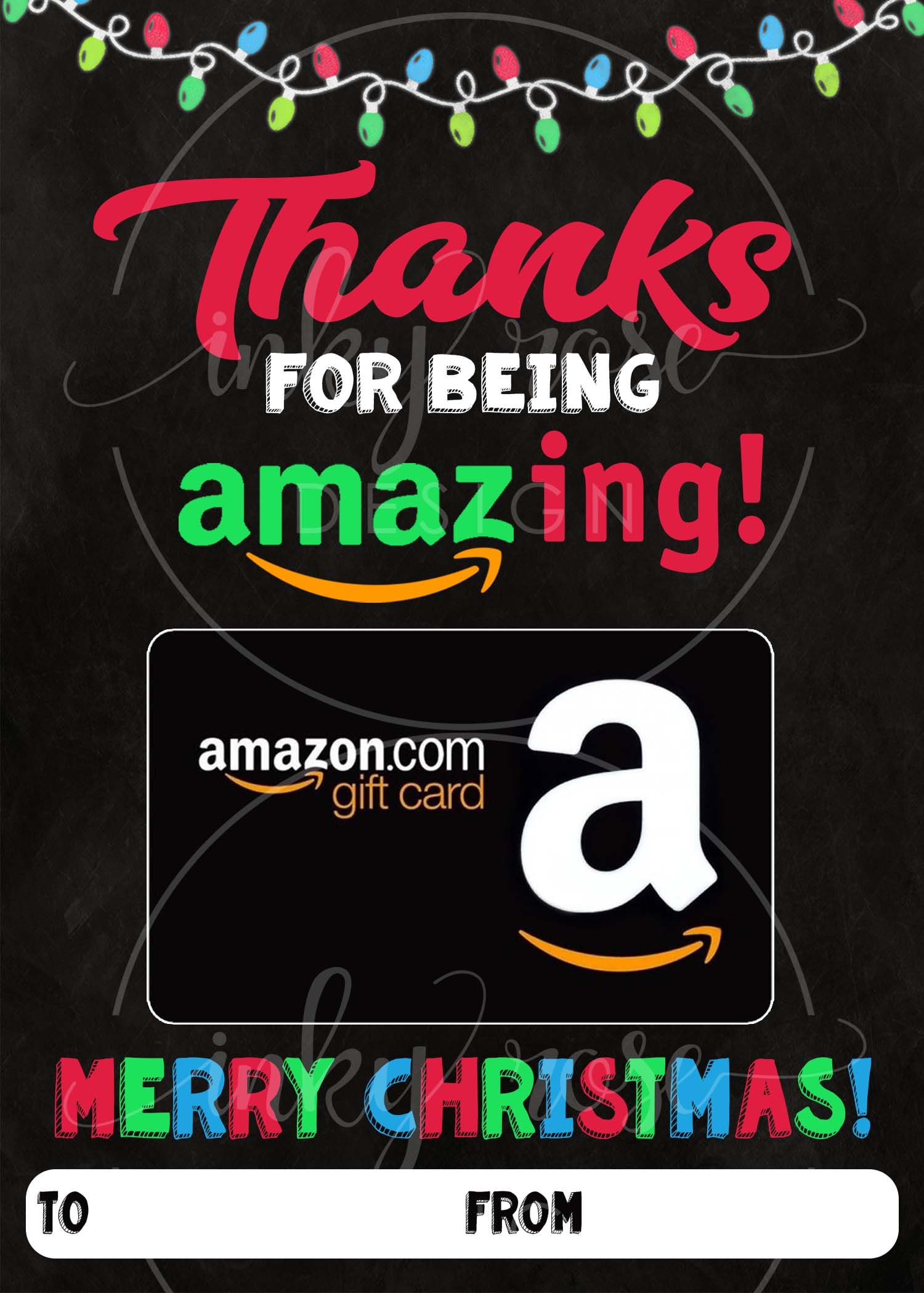 Amazon Gift Card Holder Christmas PRINTABLE for Teacher | Etsy