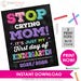 Stop Crying Mom Sign First Day of Kindergarten PRINTABLE, School Sign ...