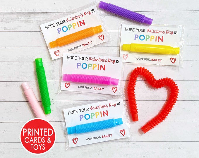 Pop Tube Valentines, Toy Valentines, Fidget Valentines, Fidget Toy ...