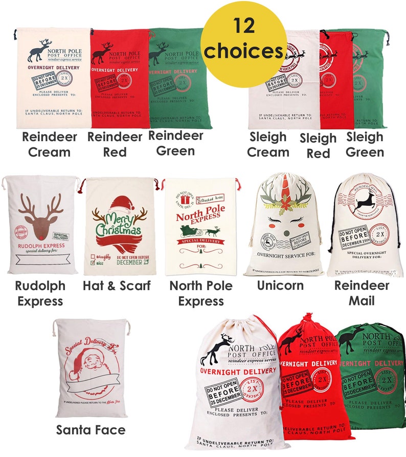 Santa Bag Personalized Santa's Gift Sack Custom or Blank | Etsy