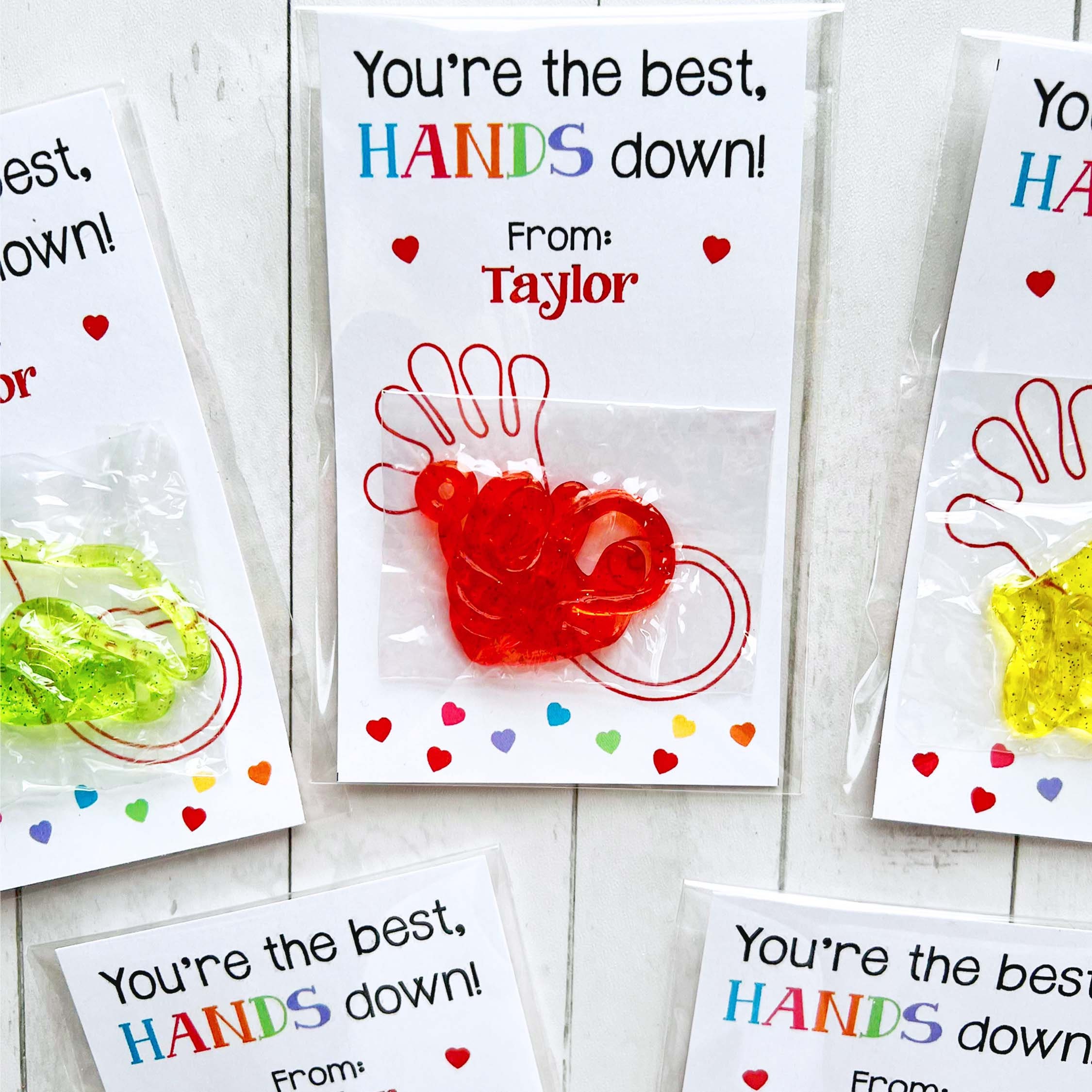 Sticky Hands Valentine Cards, PRINTED School Valentines for Class ...