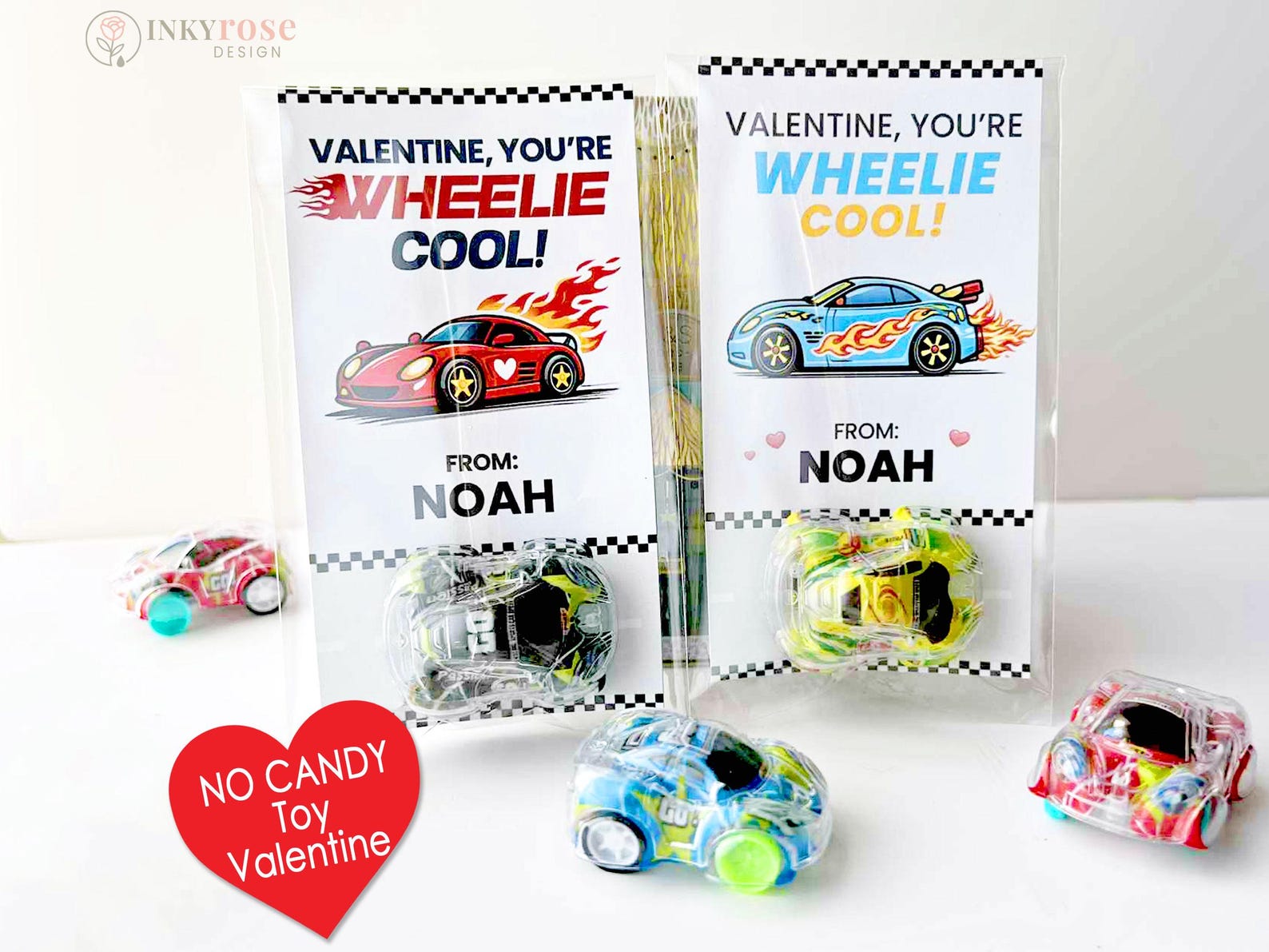 Race Car Valentine Cards With Toy, Boy Valentines, Non Candy Classroom ...
