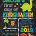 Dinosaur First Day of School Chalkboard Sign PRINTABLE 1st - Etsy