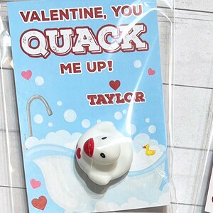 Duck Valentine Card, PRINTED Candy Free Valentines Day Cards for Kids ...