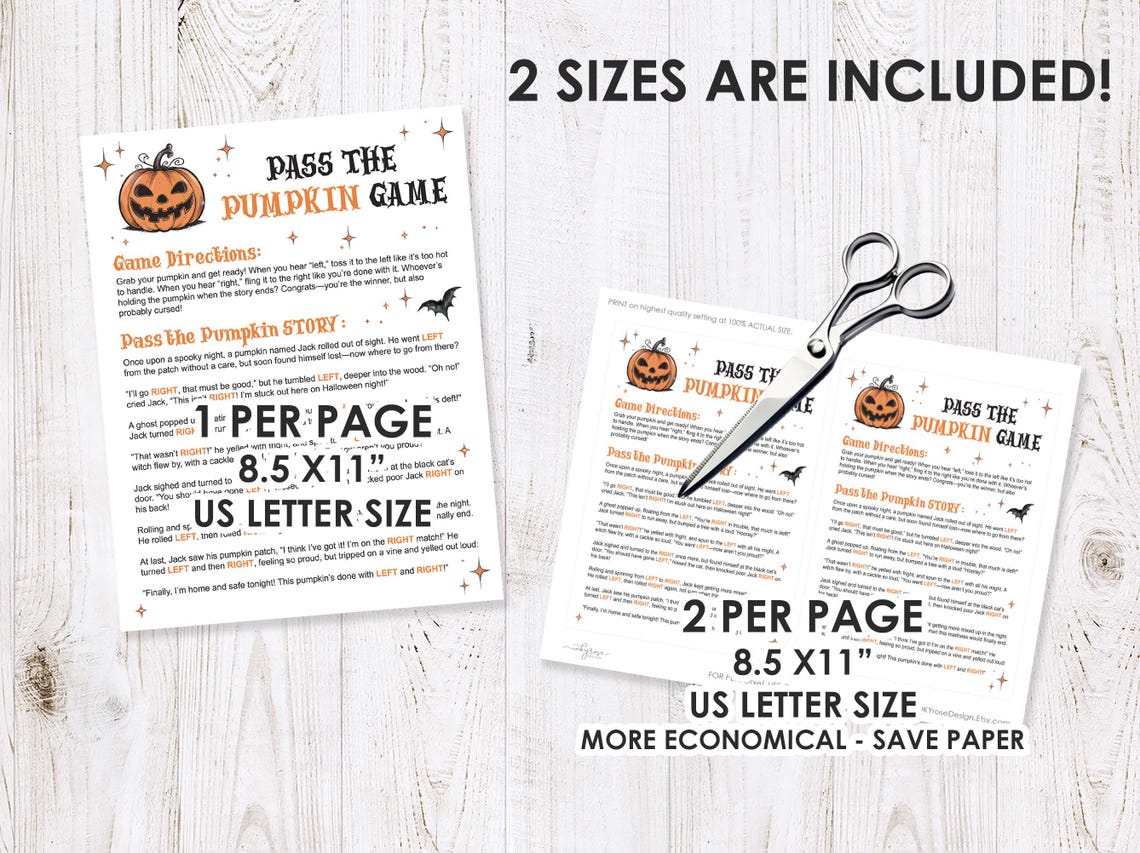 Pass the Pumpkin Game Halloween Printable, Halloween Party Games for ...