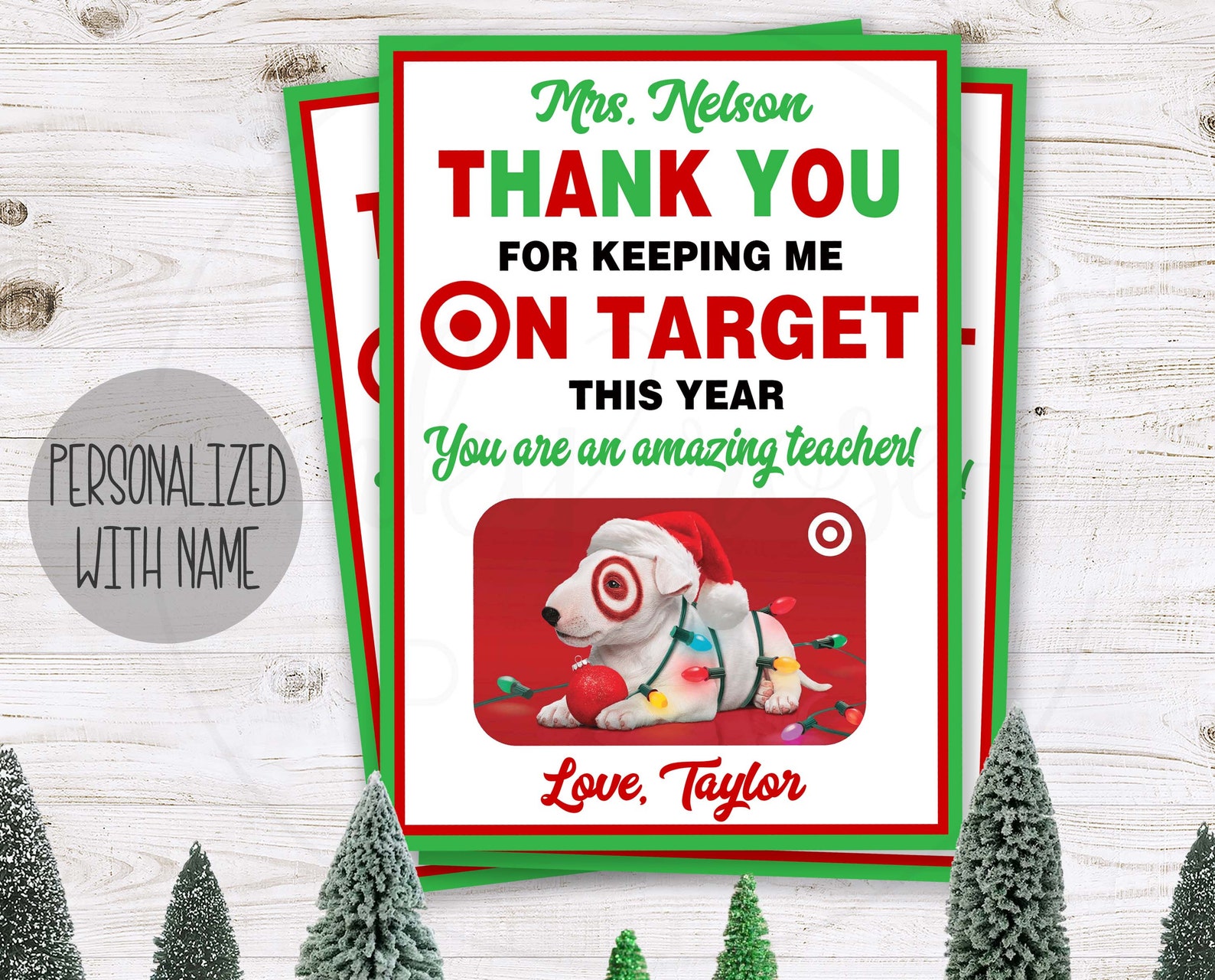 Amazon Gift Card Holder Christmas PRINTABLE for Teacher | Etsy