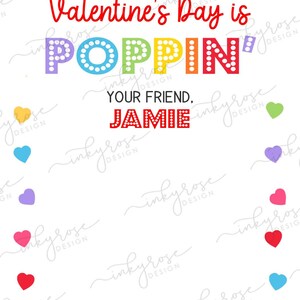 Pop It Valentines, PRINTABLE Fidget Valentine's Day Cards Poppin for ...