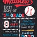 Baseball First Day of School Chalkboard Sign PRINTABLE 1st - Etsy