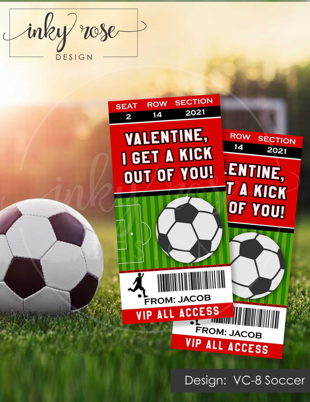 Soccer Valentine Cards, Personalized Kids Valentine's Day Card ...