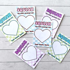 Squishy Valentine's Day Assembled Cards, PRINTED Squishy Valentine Card ...