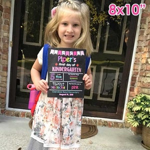 First Day of Preschool Sign INSTANT DOWNLOAD PRINTABLE, Girl First Day ...