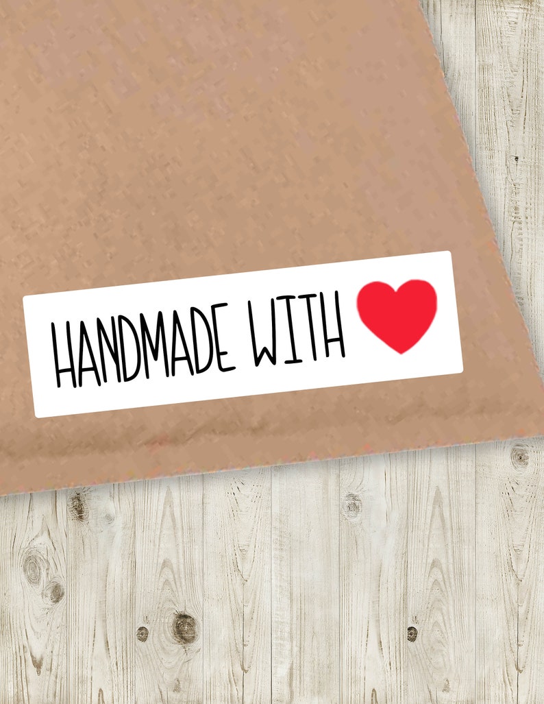 Packaging Stickers, Handmade With Love Sticker Label, 80 Labels 1/2 X 1 ...