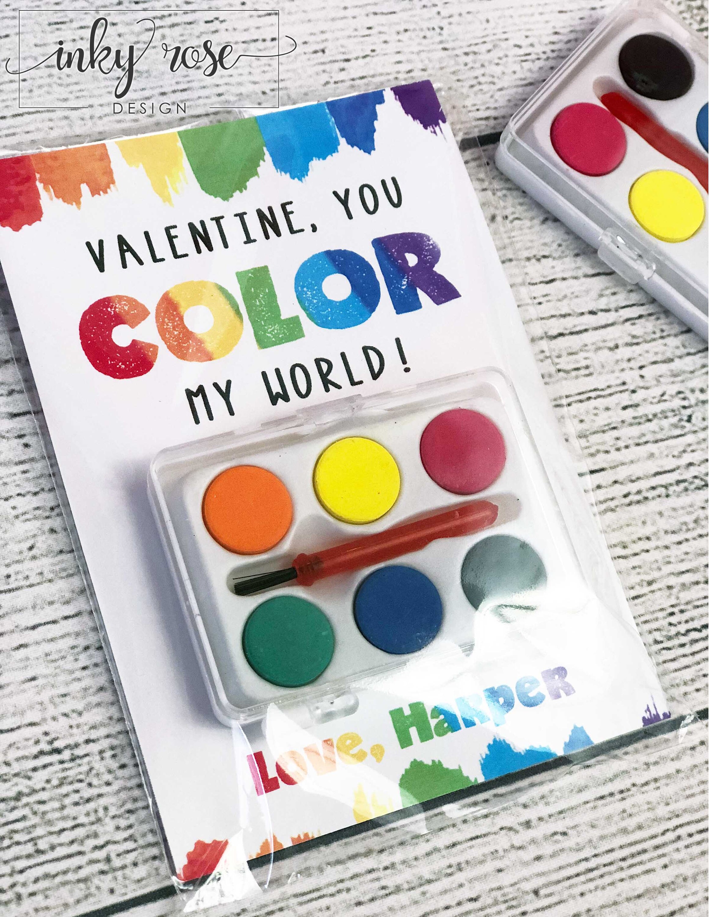 Valentine Cards for Kids PRINTABLE Color My World Valentines | Etsy