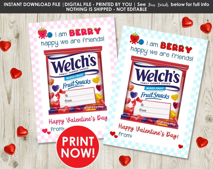 Printable Fruit Snack Valentines Cards "all That and a Bag of Fruit ...
