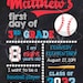 Baseball First Day of School Chalkboard Sign PRINTABLE 1st - Etsy