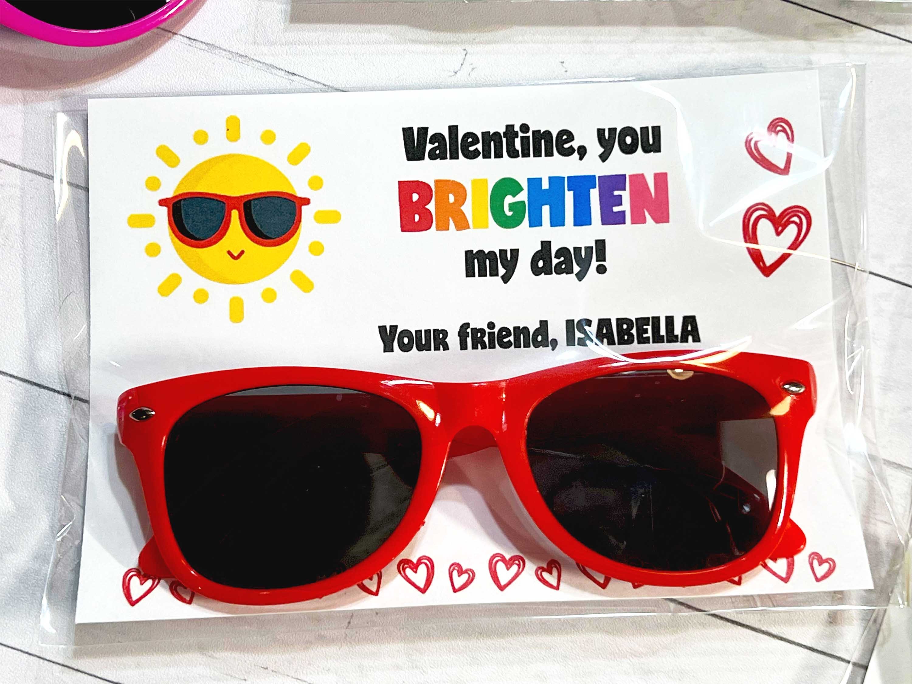 Valentine Cards for Kids, Sunglasses Valentines Day Cards, PRINTED ...