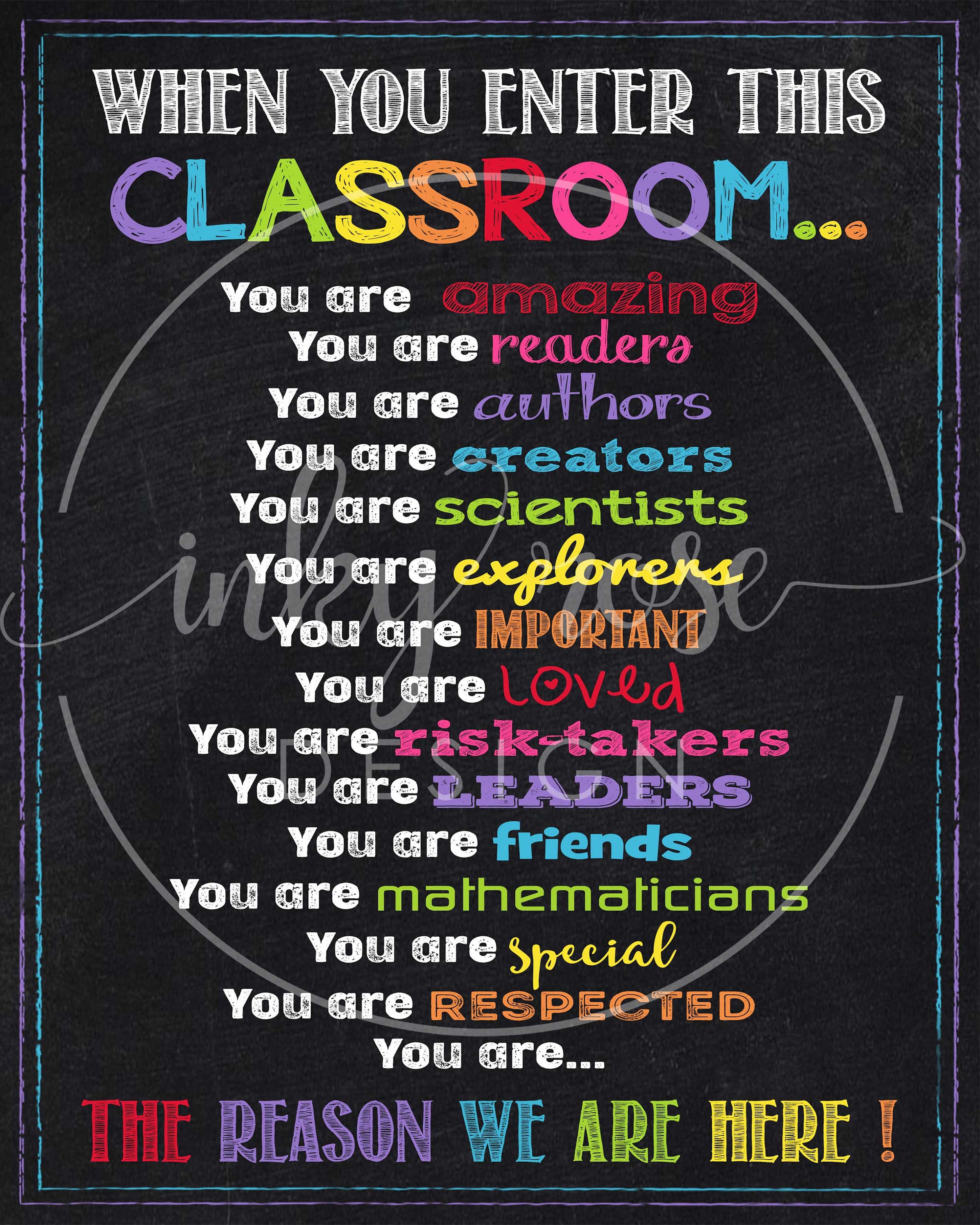 When You Enter This Classroom Sign PRINTABLE Poster INSTANT | Etsy
