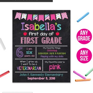 First Day of Preschool Sign PRINTABLE, 1st First Day of School Sign Pre ...