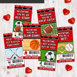 Sports Valentines Cards, Personalized Kids Valentine's Day Card ...