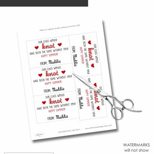 End of School Year Gifts for Kids PRINTABLE Friendship Bracelet Knot ...