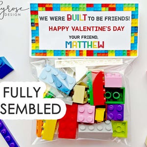 Boy Valentine, Building Blocks Valentine Cards Favors, We Were Built to ...