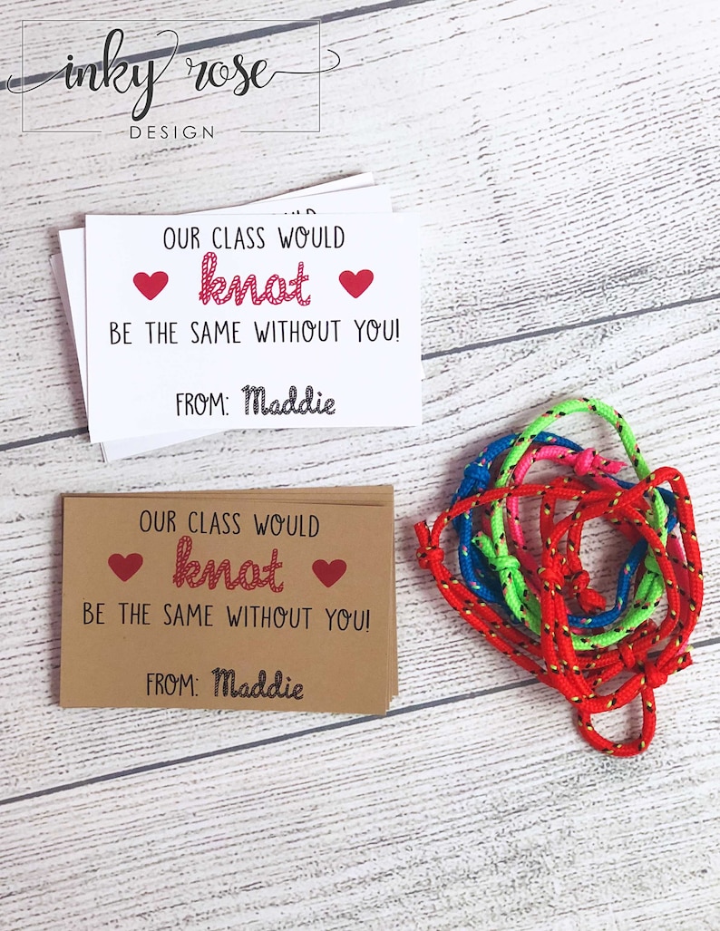 Knot Valentines PRINTED Friendship Bracelet Valentine's | Etsy