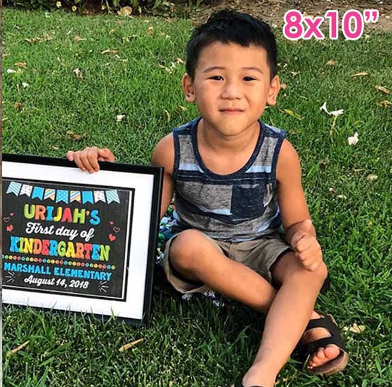 Dinosaur First Day of Kindergarten Chalkboard Sign PRINTABLE - Etsy
