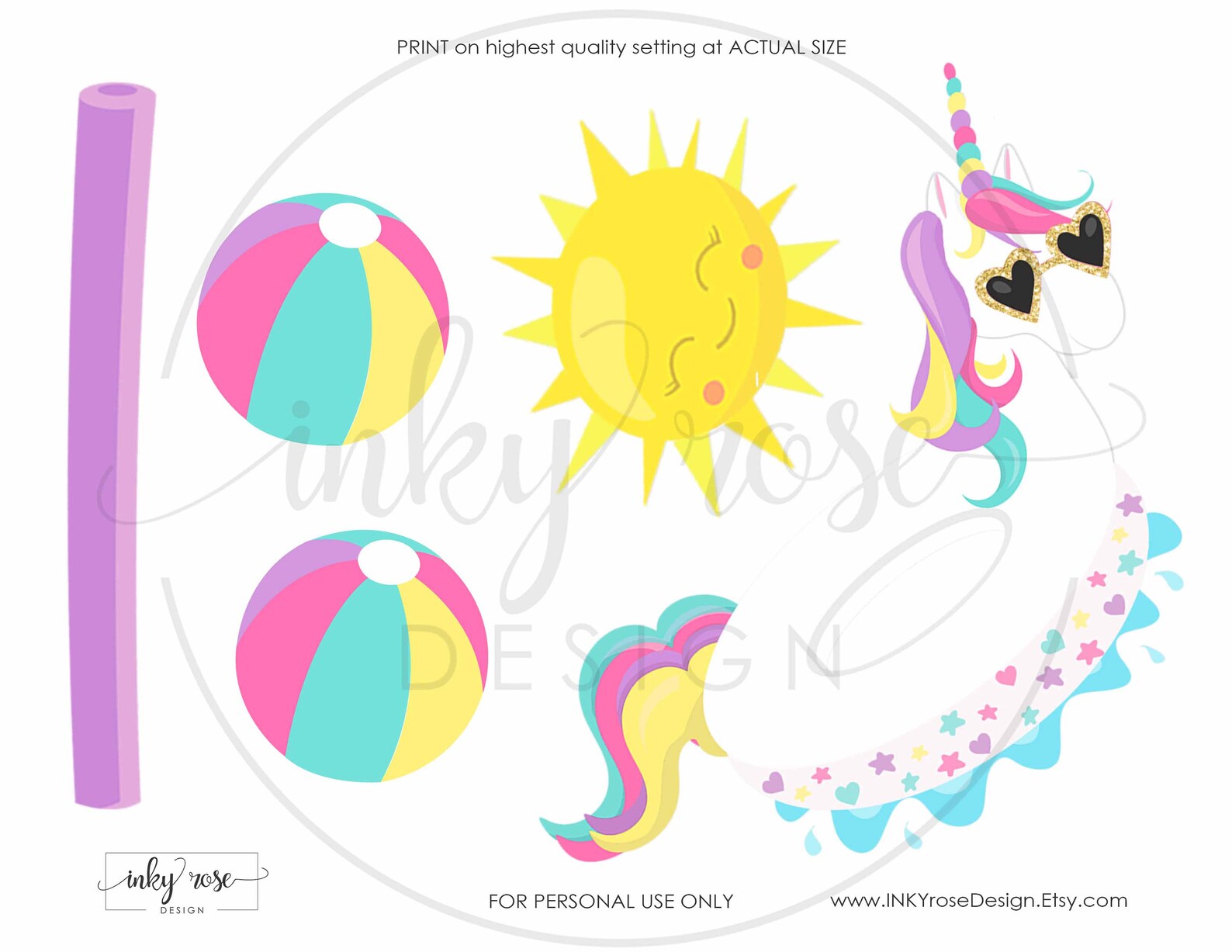 Unicorn Pool Party Centerpiece PRINTABLE Unicorn Floatie - Etsy