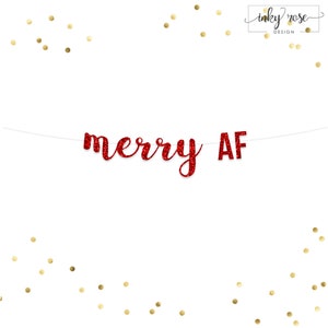 Merry AF Banner Red Christmas Decorations Holiday Decor - Etsy