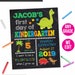 Dinosaur First Day of School Chalkboard Sign PRINTABLE 1st - Etsy