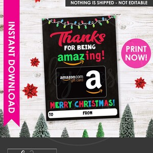 Amazon Gift Card Holder Christmas PRINTABLE for Teacher Appreciation ...