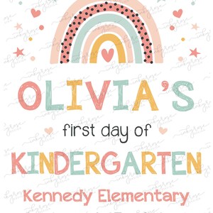 First Day of Kindergarten Sign PRINTABLE Back to School Chalkboard ...