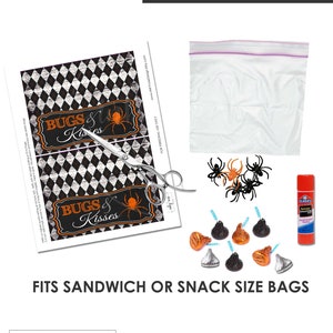 Halloween Bag Toppers PRINTABLE Bugs and Kisses Halloween Treat Bag ...