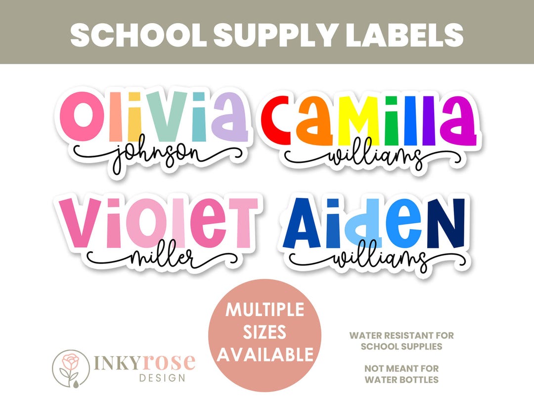School Labels for Girls Boys Kids Teachers, School Stickers Labels ...
