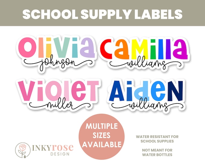 School Labels for Girls Boys Kids Teachers, School Stickers Labels ...