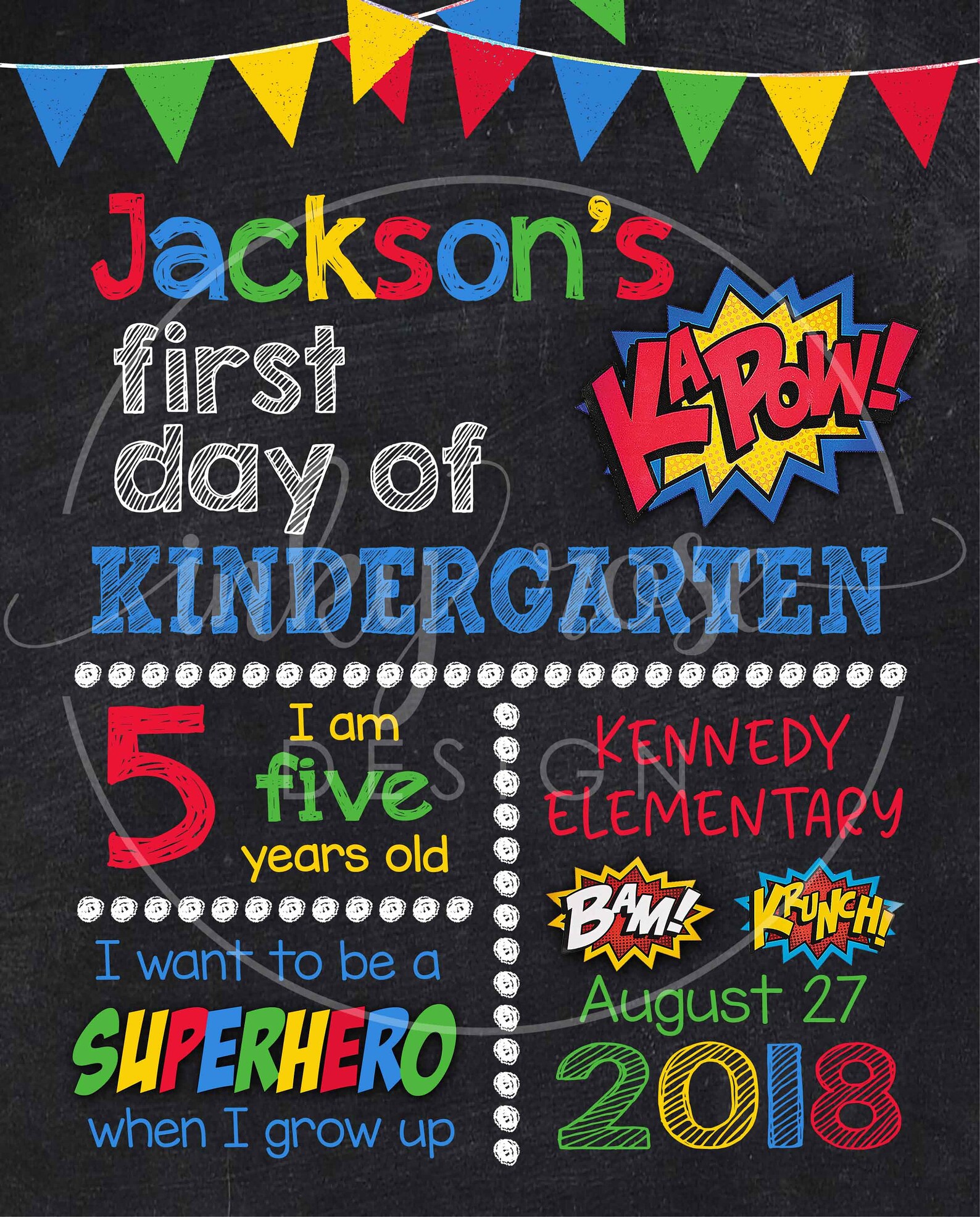 Superhero First Day of School Sign PRINTABLE 1st First Day of - Etsy