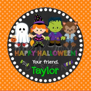 Halloween Favor Tags PRINTABLE Stickers Labels, Halloween Birthday ...
