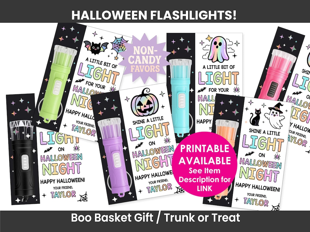 Halloween Flashlight Party Favors, Boo Basket Gift, Non Candy Favors ...