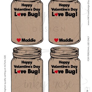 Love Bug Valentine Cards for Kids, PRINTABLE Classroom Valentines ...