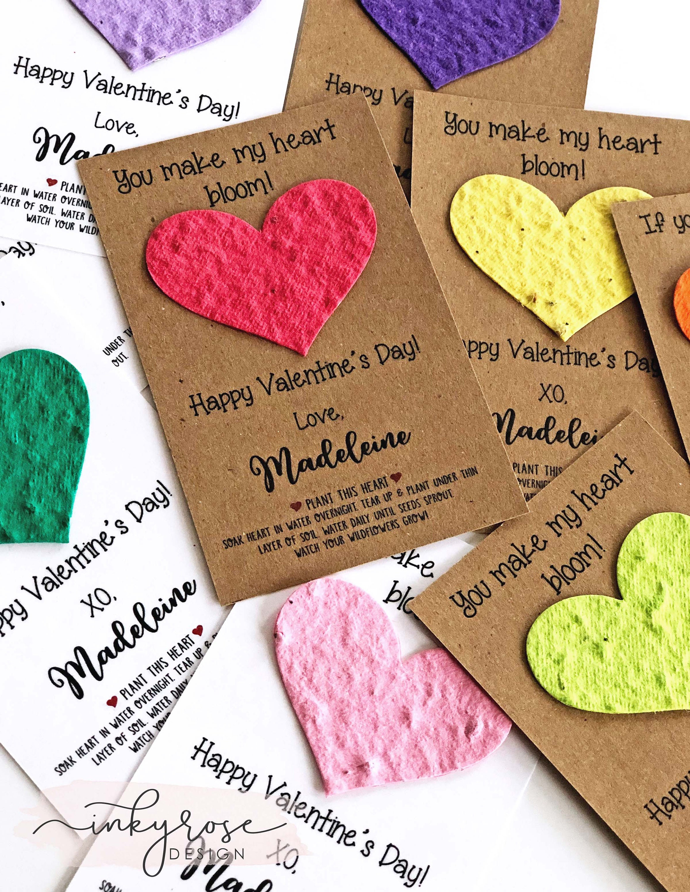 Seed Heart Plantable Valentines PRINTED Valentine's Day | Etsy