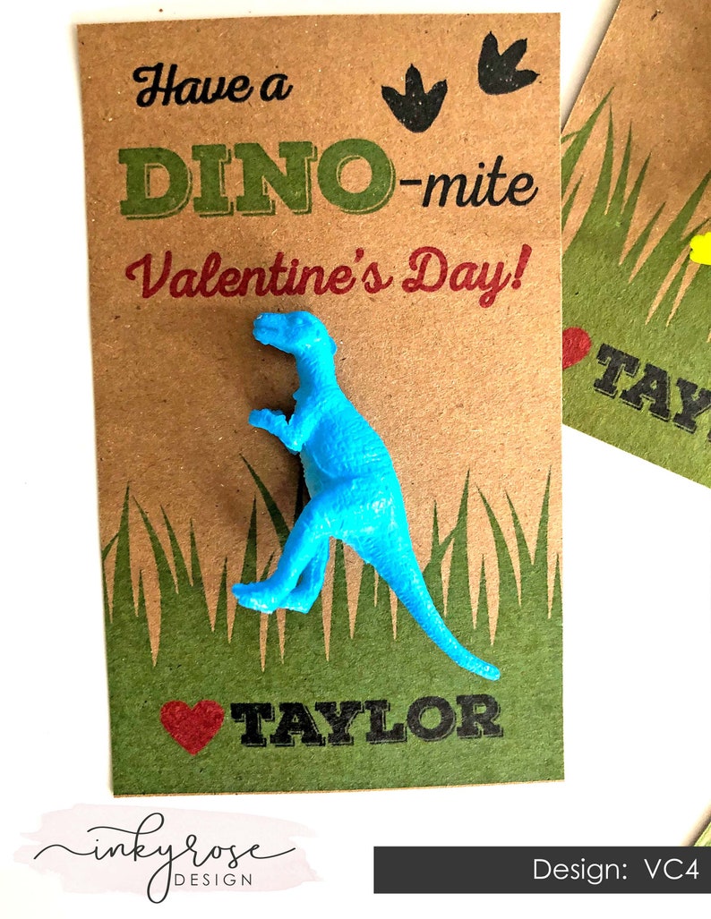 Dinosaur Valentine Cards PRINTED Dino-mite Valentines for - Etsy