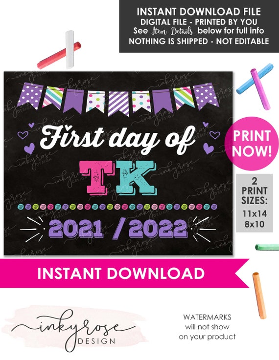 Paper Invitations & Announcements First Day of Preschool Sign Mermaid ...