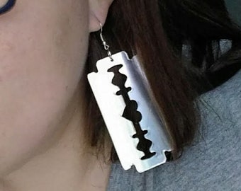 Razor Blade Earrings - Etsy