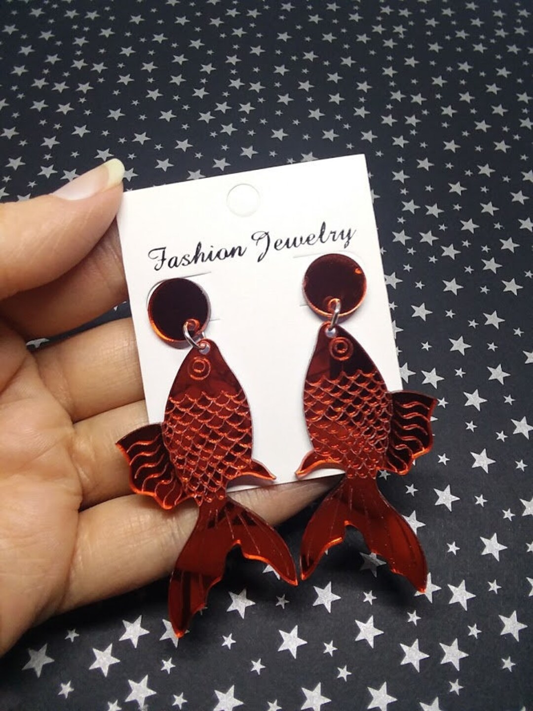 Acrylic Fish Earrings Laser Cut Jewelry Statement Earrings - Etsy