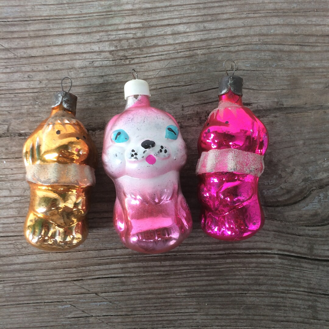 New Years Ornaments Set of 3, USSR Soviet Union, 1970s - Etsy